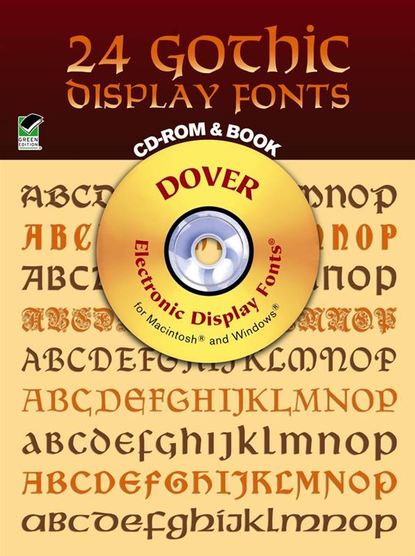 24 Gothic Display Fonts - CD-Rom and Book - Dover Books
