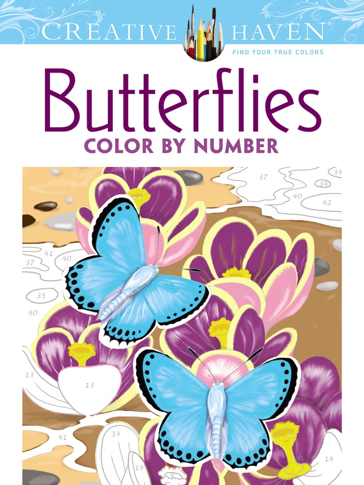 Creative Haven Butterflies Color by Number Coloring Book - Dover Books