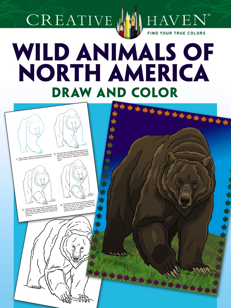 Creative Haven Wild Animals of North America Draw and Color - Dover Books