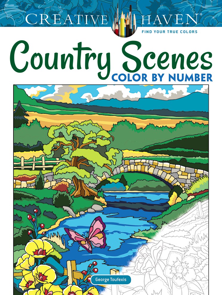 Creative Haven Country Scenes Color by Number - Dover Books
